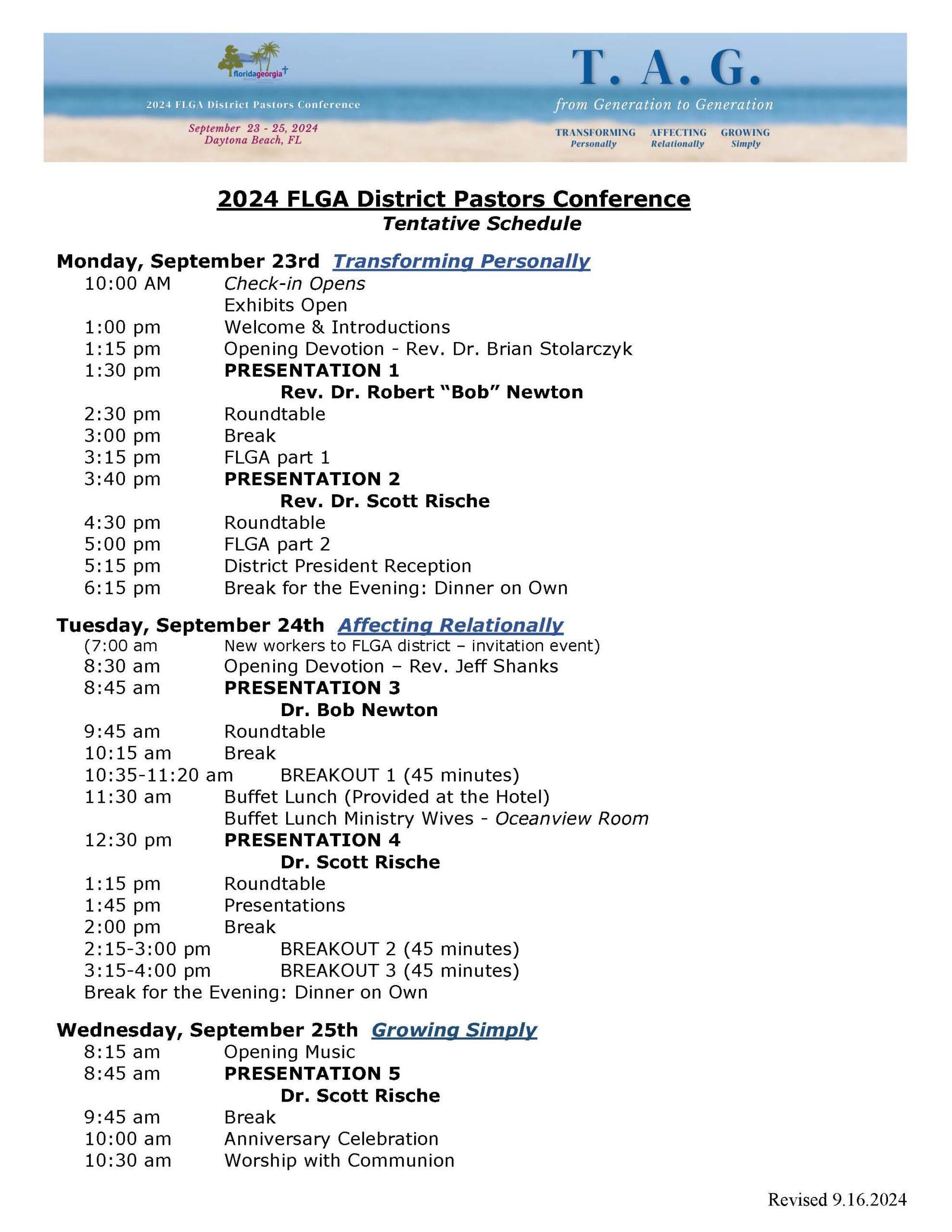 2024 Pastors Conference – FLGA District